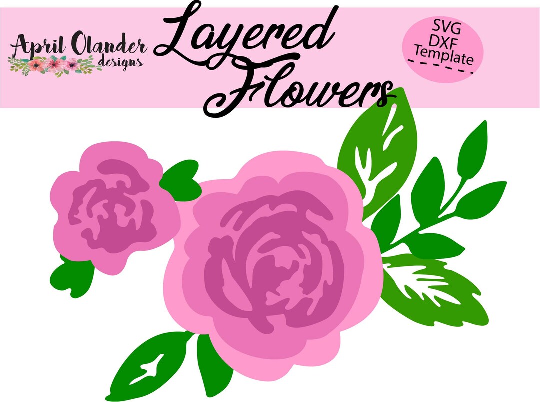 Layered Flower SVG and DXF Template - Etsy