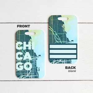 Chicago Personalized Metal Luggage Tag - Etsy