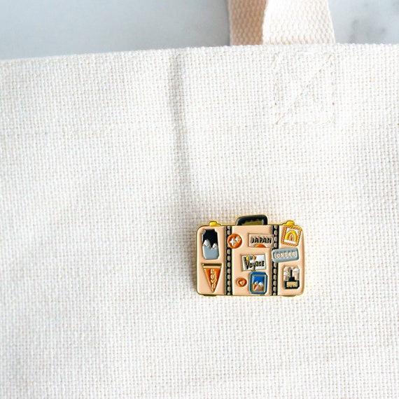 Suitcase Enamel Pin and Travel Gift for Her - Etsy