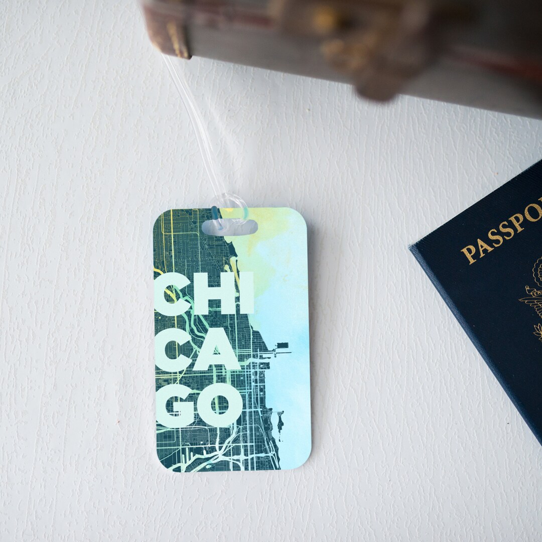 Chicago Personalized Metal Luggage Tag - Etsy