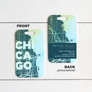 Chicago Personalized Metal Luggage Tag - Etsy