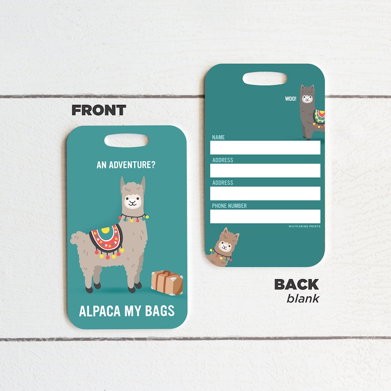 Personalized Metal Alpaca Luggage Tag - Etsy