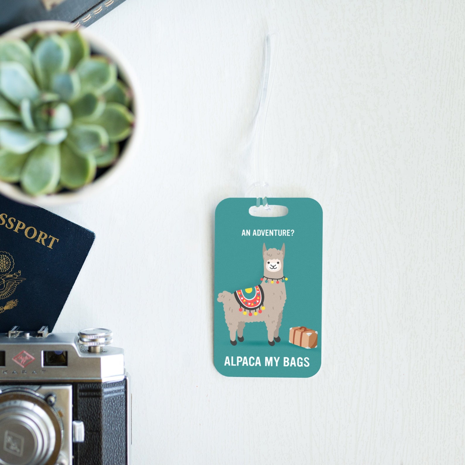 Personalized Metal Alpaca Luggage Tag - Etsy