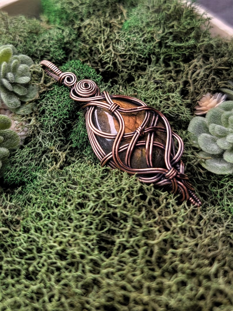 Labradorite Wire Wrapped Pendant Necklace - Etsy