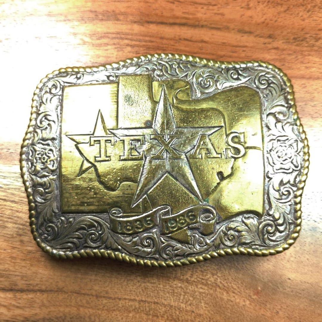 80's Crumrine Western Texas Star Engraved Silver Plated Rodeo Cowboy ...