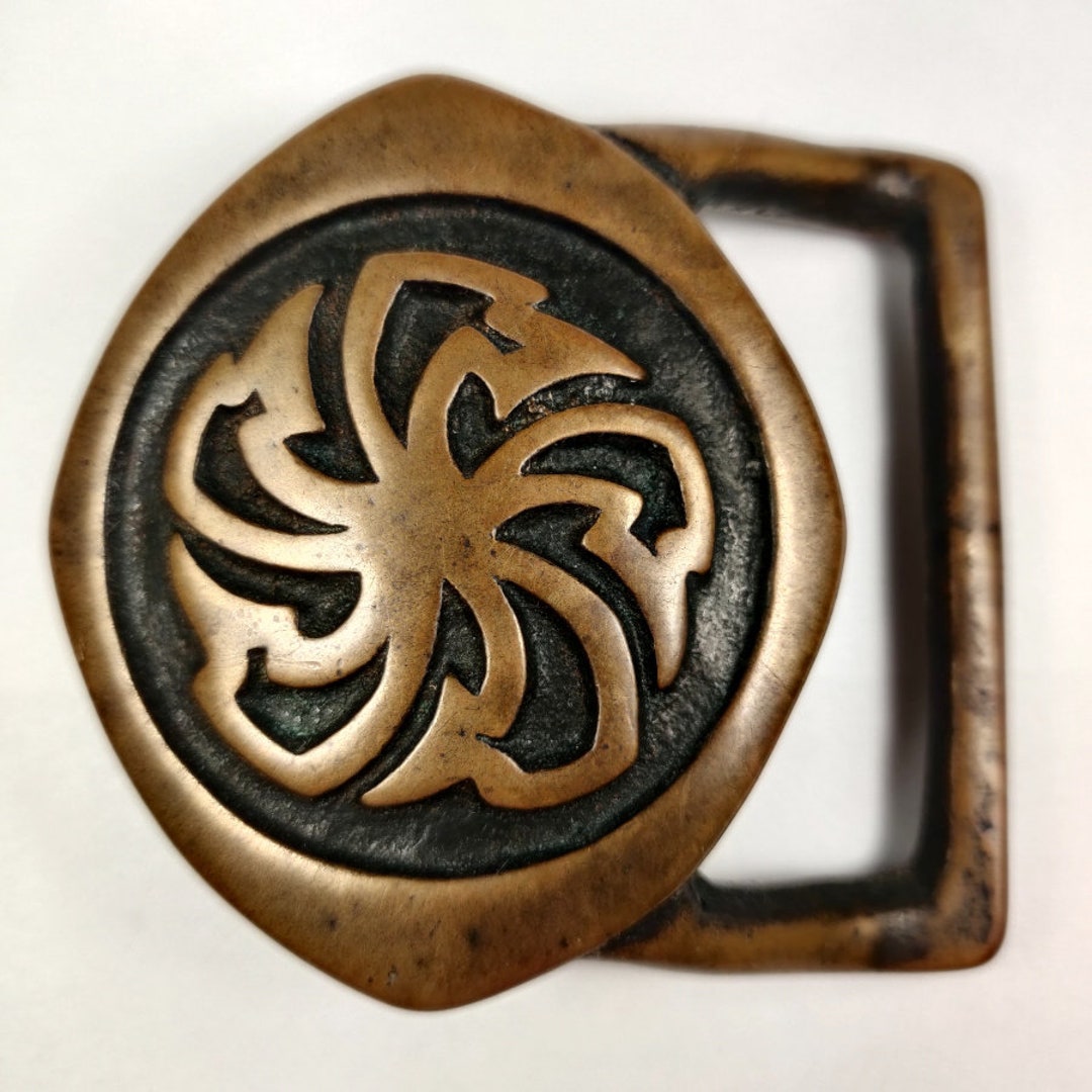 VTG 1970's Tech Ether Guild Banshee Hippie Brass Belt Buckle - Pinwheel ...