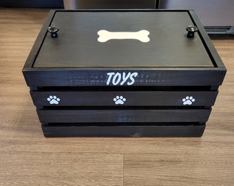 Wood Dog Toy Box / Wooden Dog Toys Storage Bin / Pet Toy Storage ...