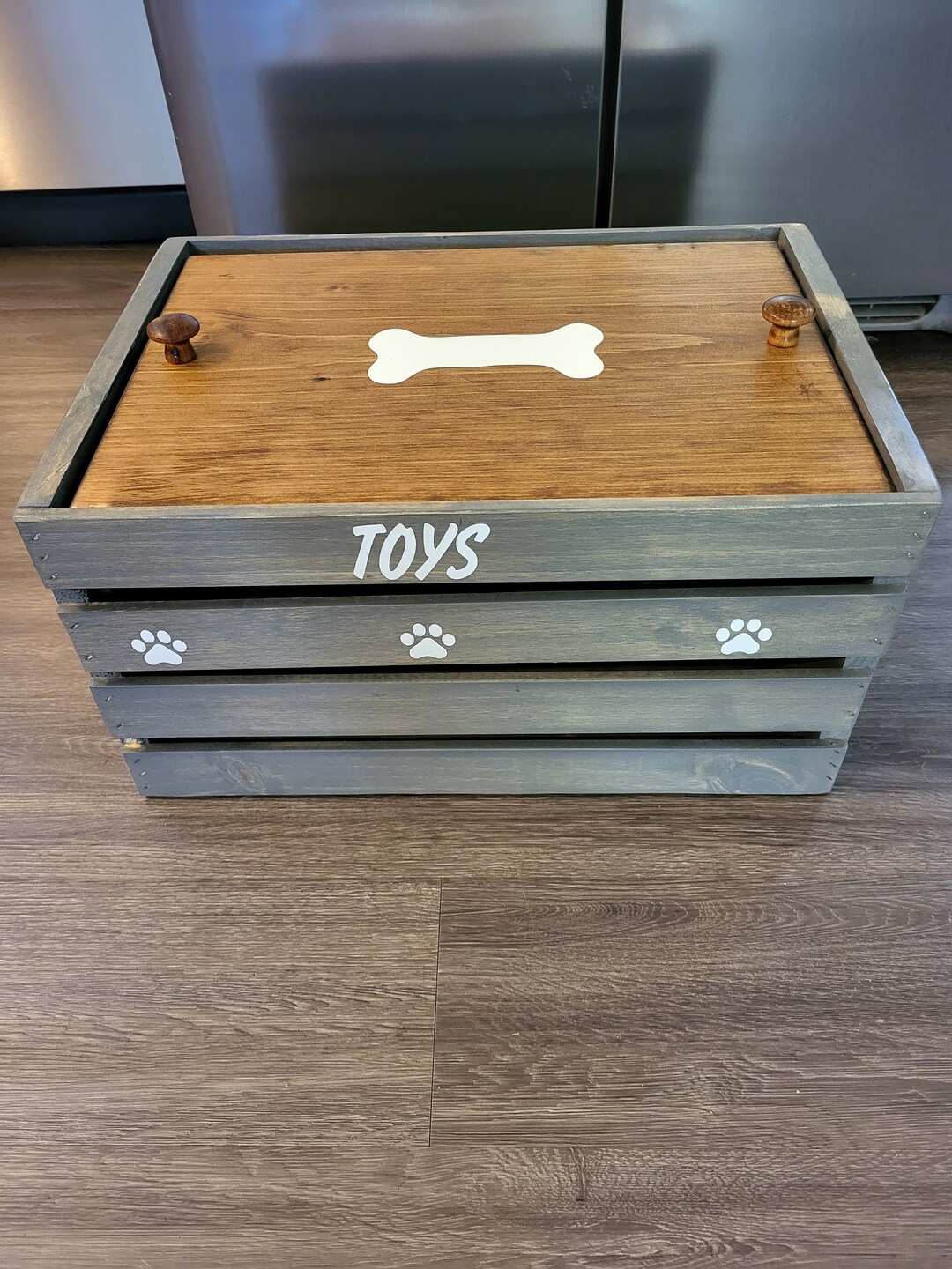 Personalized Dog Toy Box, Pet Toy Storage Organizer, Wooden Dog Toy Box ...