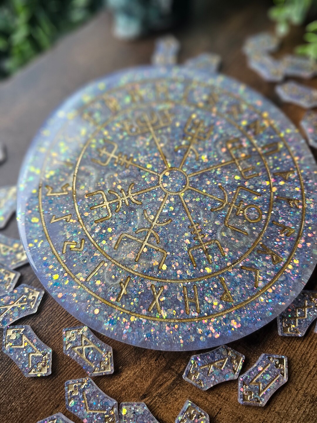 Rune Wheel Set. Rune Divination Set. Resin Rune Set. Divination Tray ...