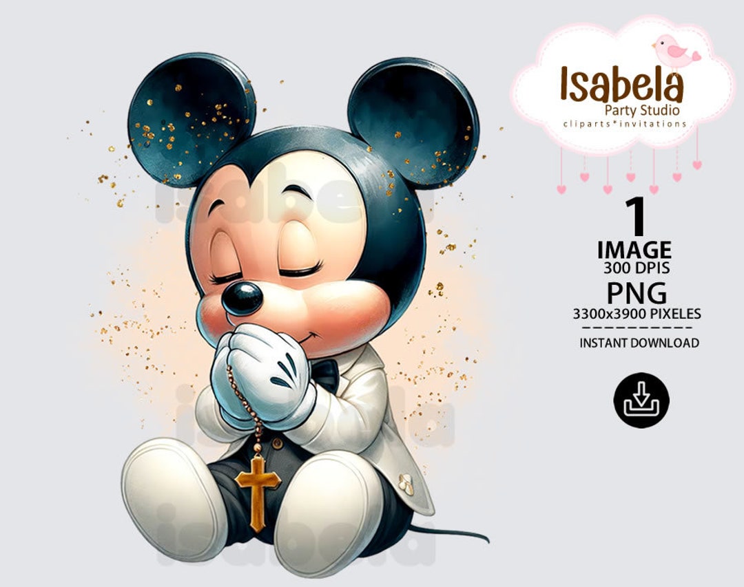 Mickey Mouse Baby Clipart, Mickey Christening Png, Mickey Baby Shower ...