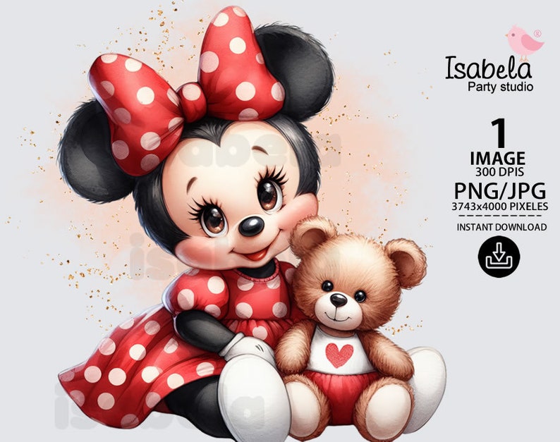 Minnie Mouse Baby Red Clipart, Minnie Png, Minnie Mouse Png, Minnie ...