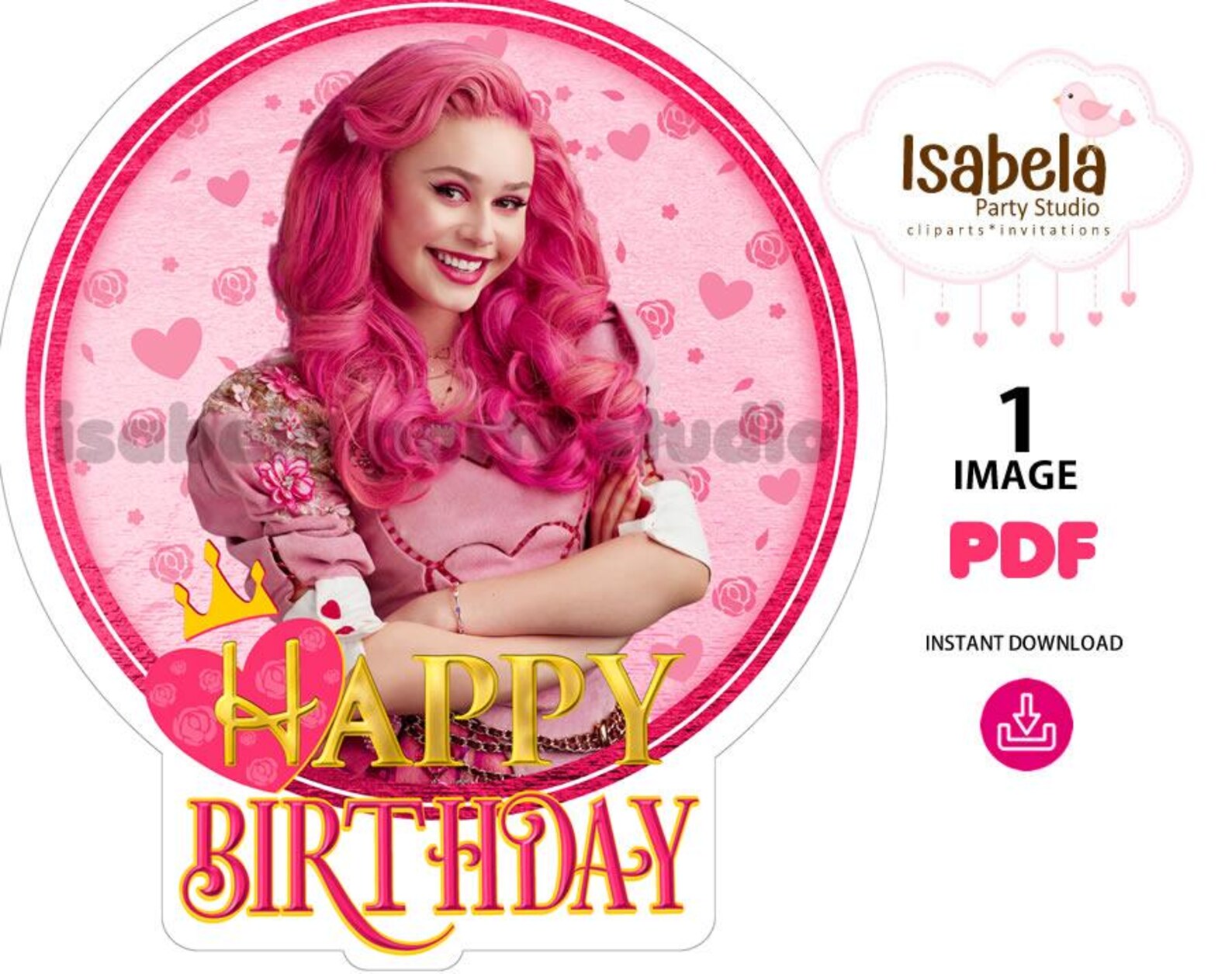 Descendants Bridget Cake Topper - Download, Print and Cut Out - PDF - Etsy