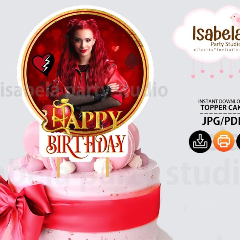 Descendants Rise of Red Cake Toppers - Etsy