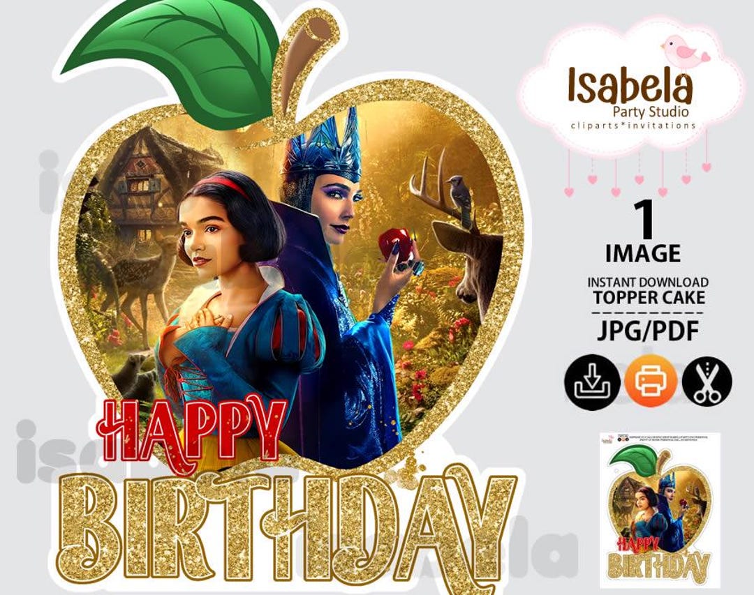 Snow White Cake Topper - Download, Print & Cut - PDF Snow White Cake ...