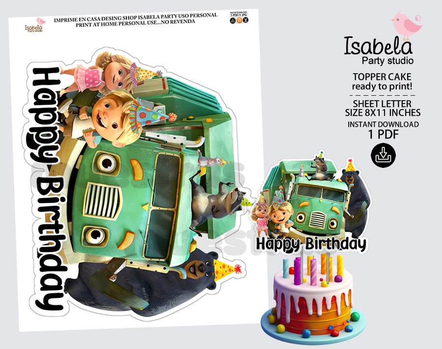 Garbage Truck, Trash Truck Printables, Cake Topper, Cupcakes, Water ...