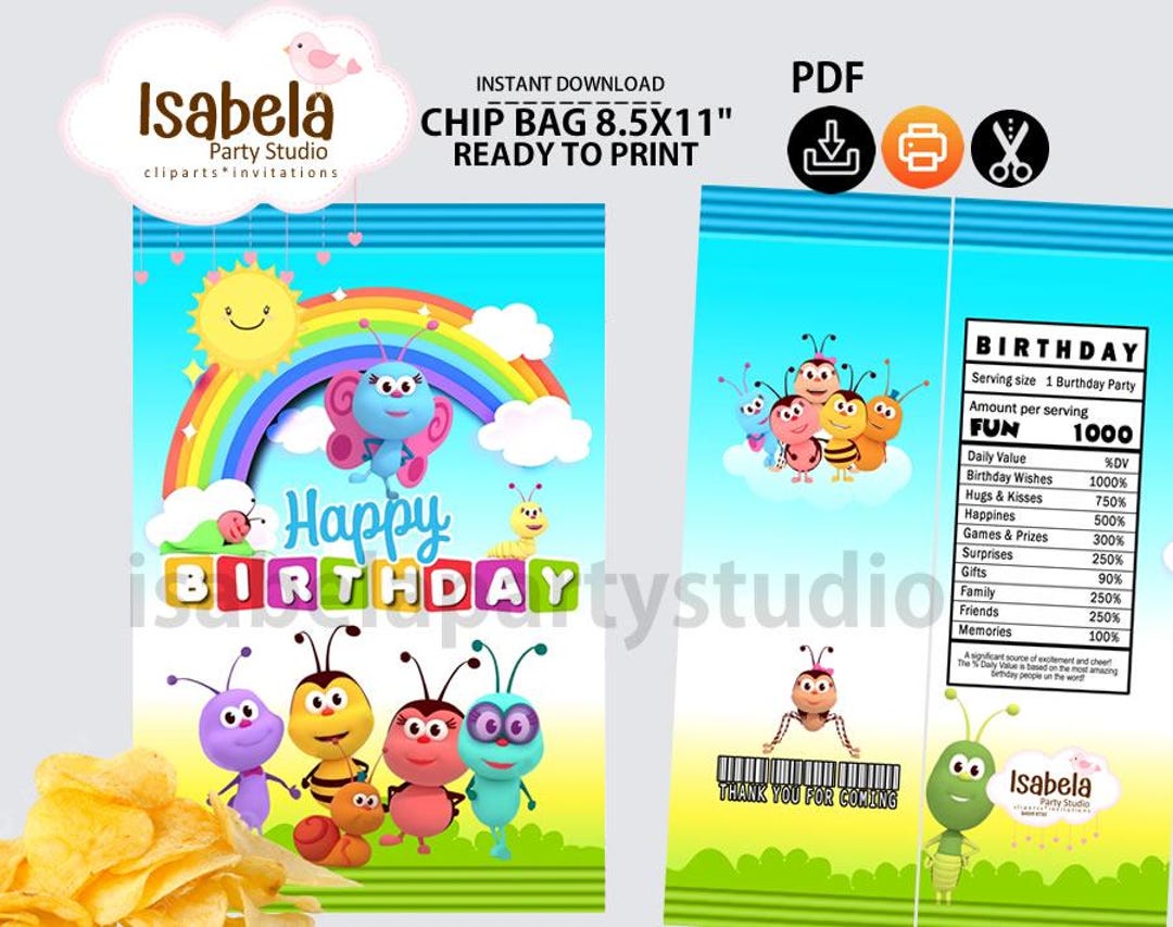 Bichii Chip Bag Toppers, Printable Toppers, Potato Bag Labels, Download ...