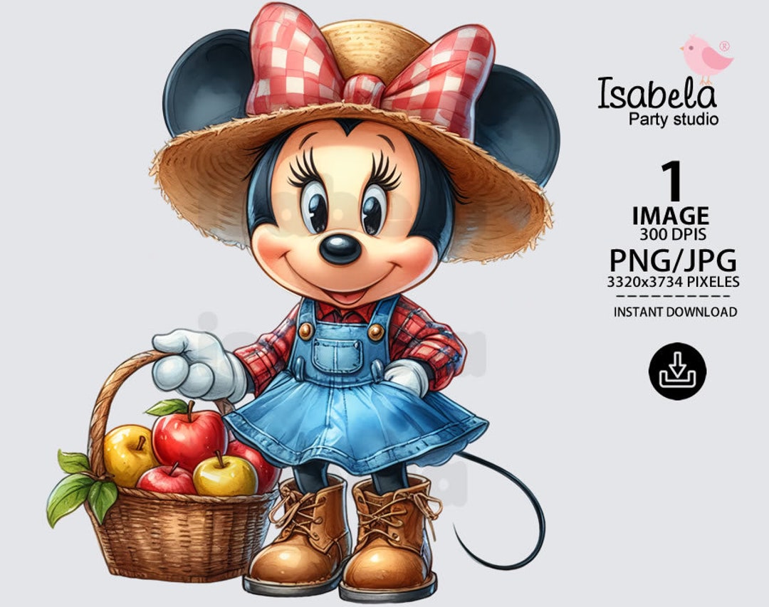 Minnie Png, Minnie Farm, Farm Watercolor Illustration High Resolution ...