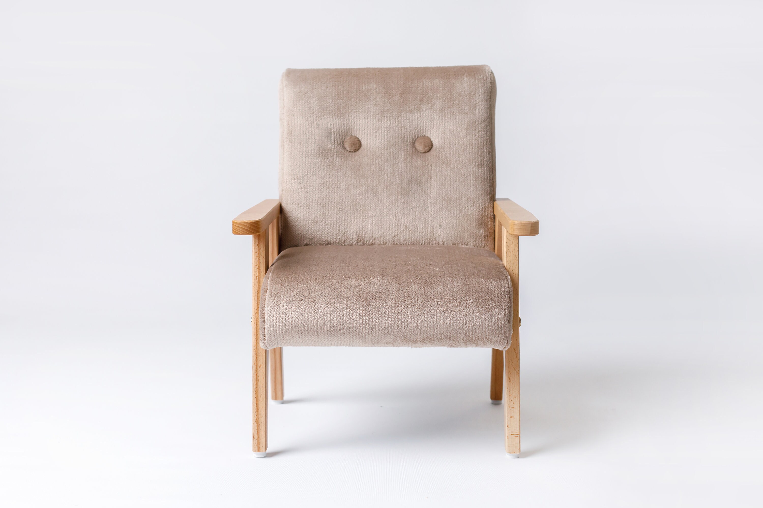 Simple Wooden Armchair for Childrens Room Fur Fabric - Etsy