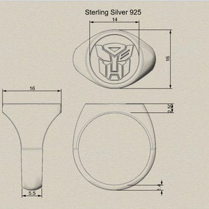 Sterling Silver Decepticon Ring, Transformers Autobot Jewelry - Etsy