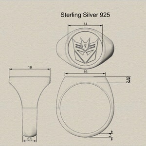 Sterling Silver Decepticon Ring, Transformers Autobot Jewelry - Etsy
