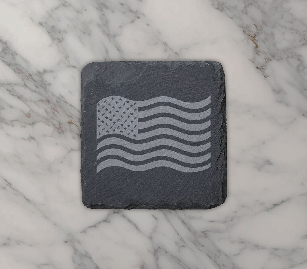 American Flag Coaster Slate Drink Mat Patriotic Gift - Etsy