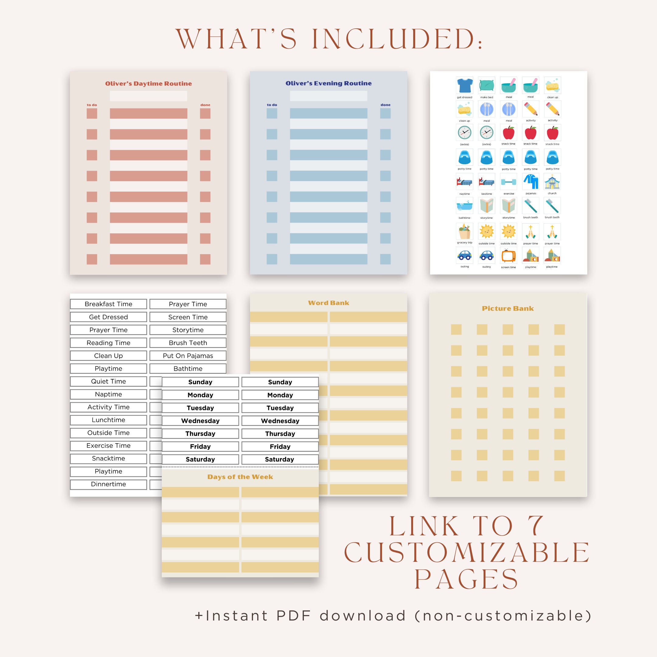 Editable Picture Schedule for Toddlers, Customizable Daily Routine ...