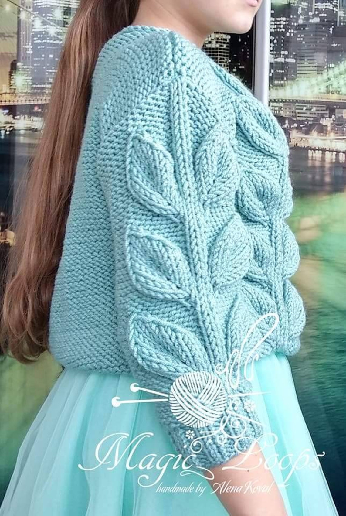 Sweater leaflets of Gentle Mint Color From Woolen - Etsy