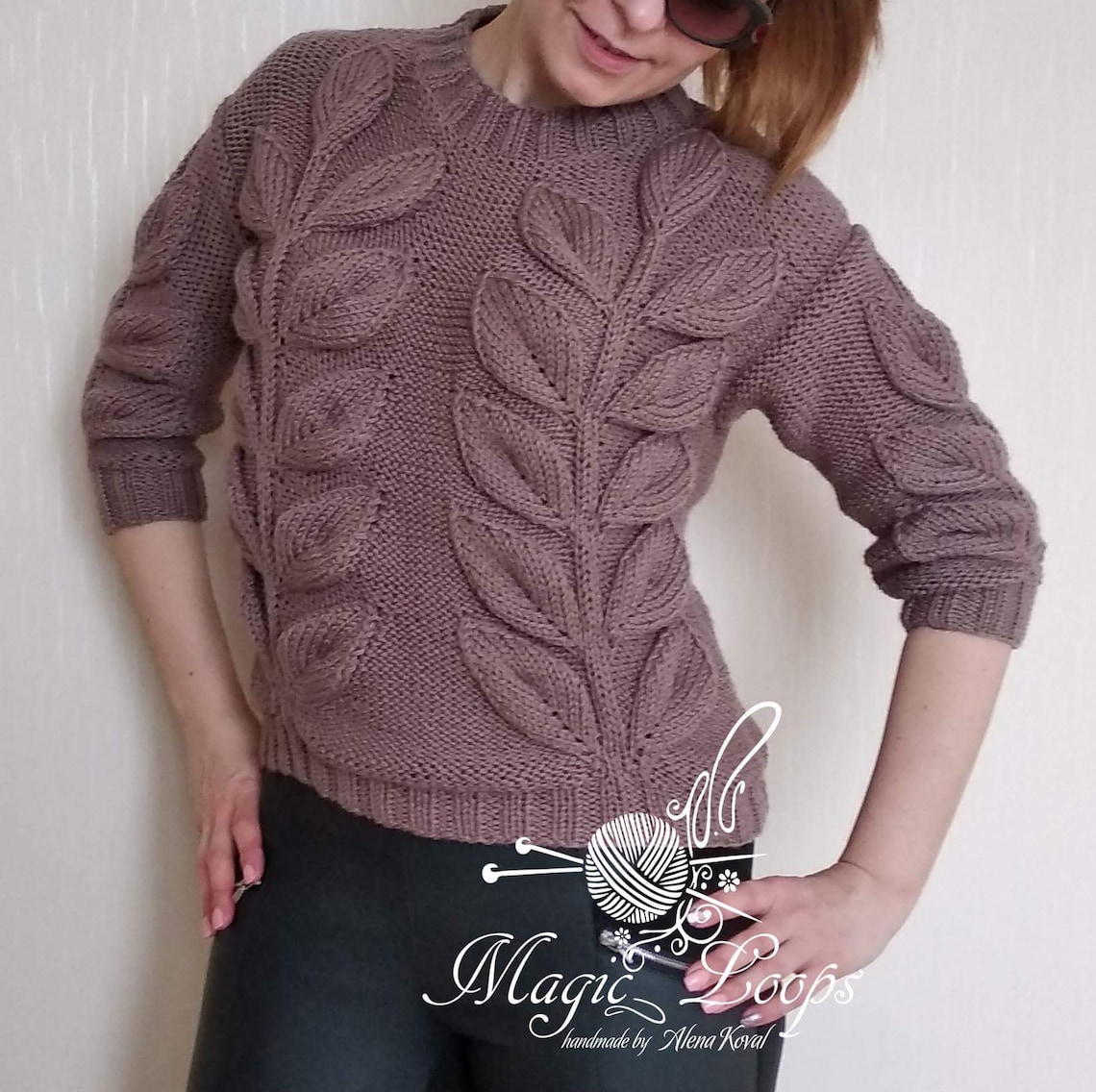 Knitted Sweater Handmade With Short Sleeves Color Coffee With - Etsy