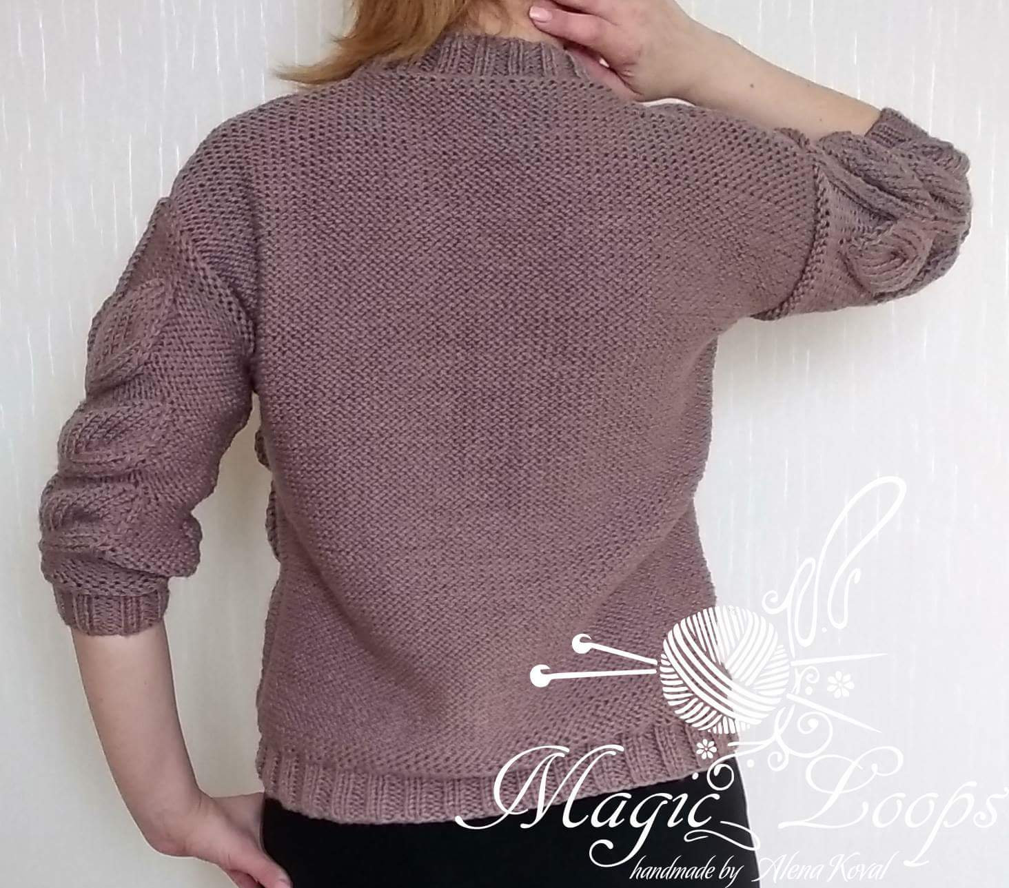 Knitted Sweater Handmade With Short Sleeves Color Coffee With - Etsy