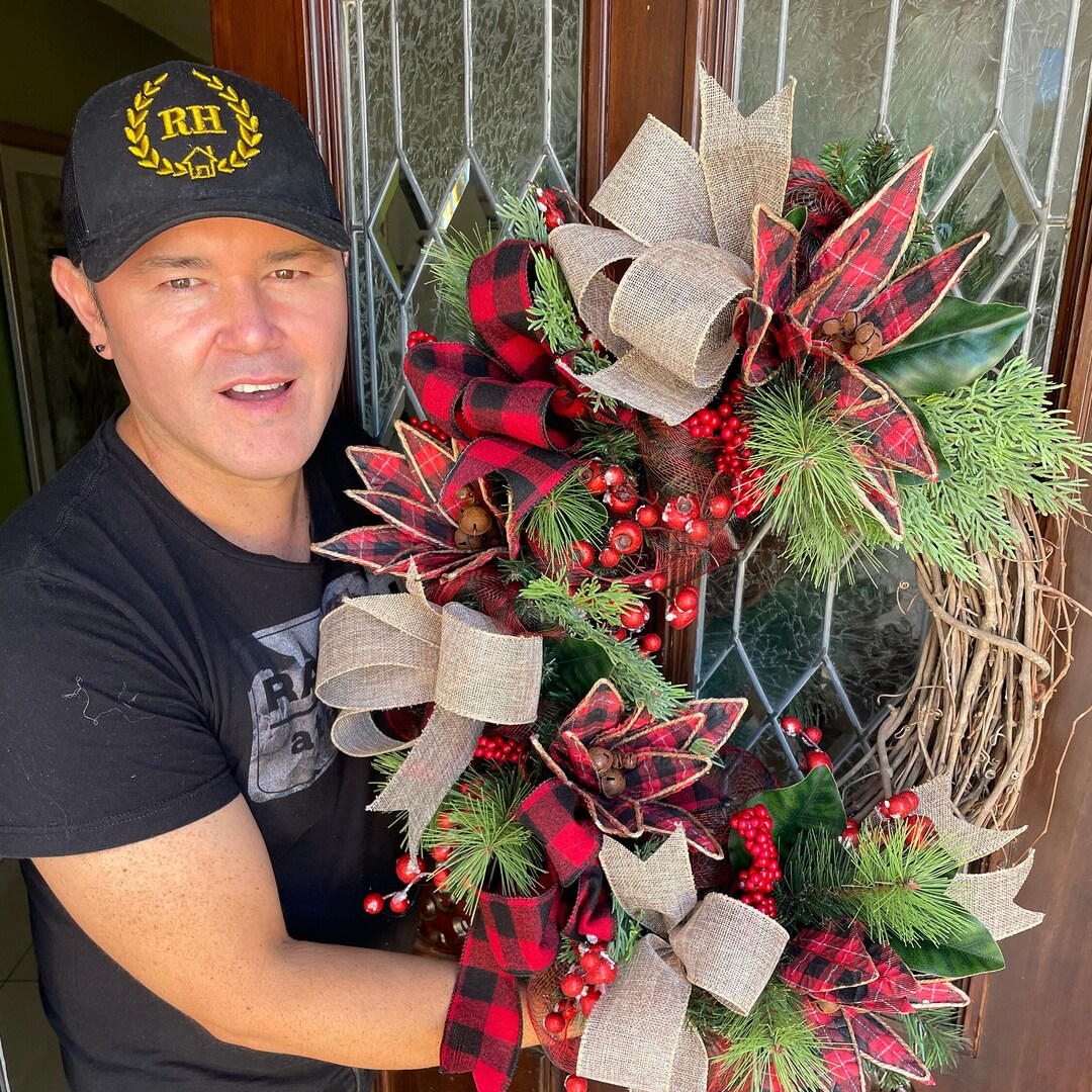 Rustic Traditional Christmas Wreath by Ramon at Home Plaid and ...