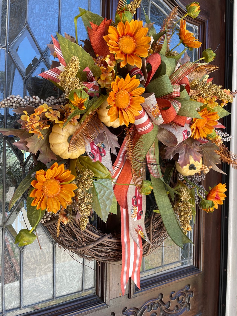 Fall / Autumn Grapevine Wreath Gorgeous One of A Kind Fall Wreath ...