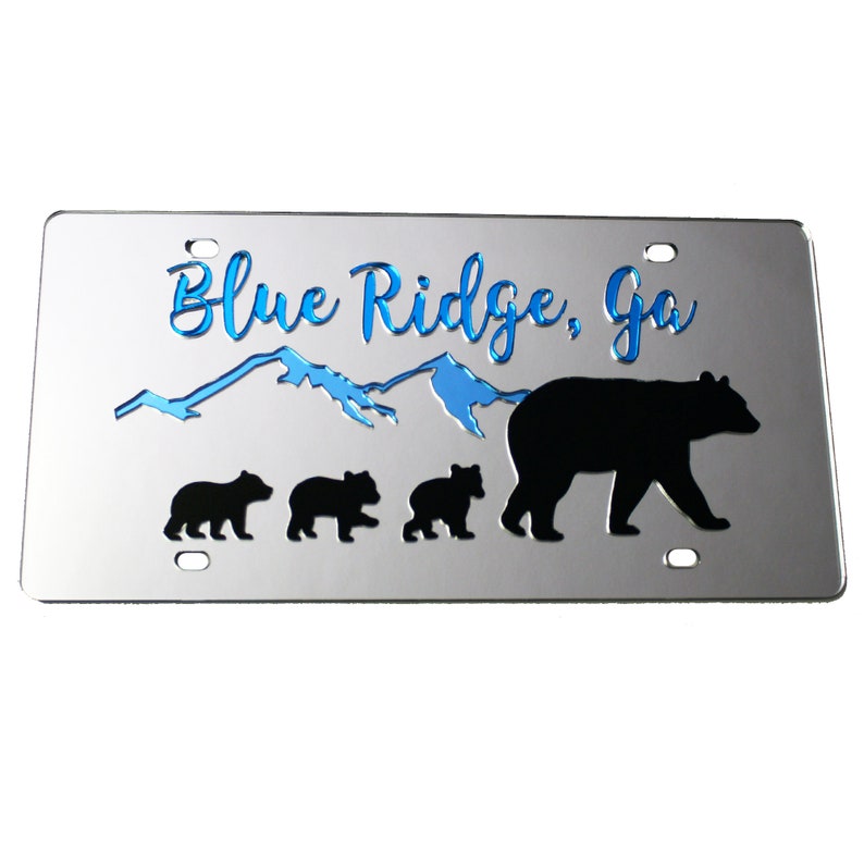 License Plate Georgia Blue Ridge Mountains Bear Family Acrylic - Etsy