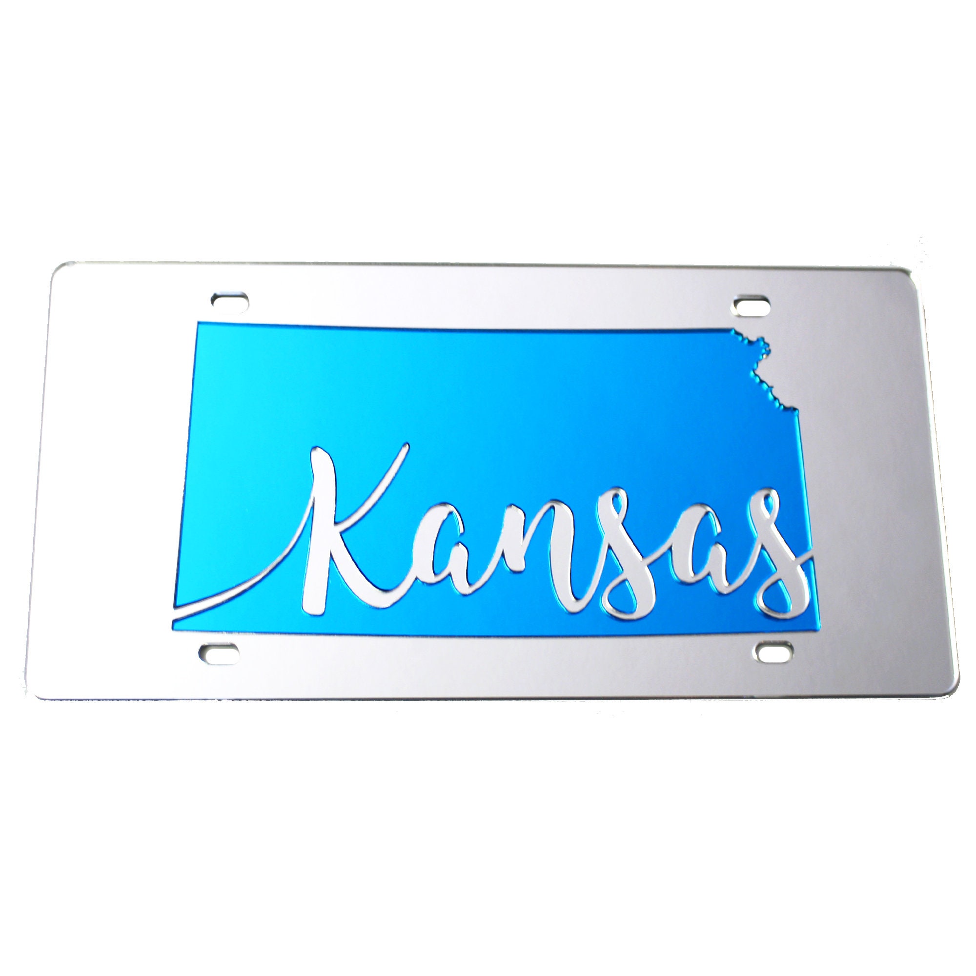 License Plate Kansas State Mirrored Acrylic Car Tag. Available | Etsy