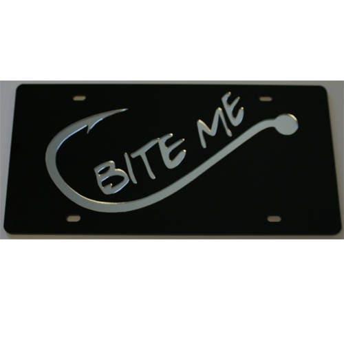 License Plate Bite Me Acrylic Mirrored License Car Tag | Etsy