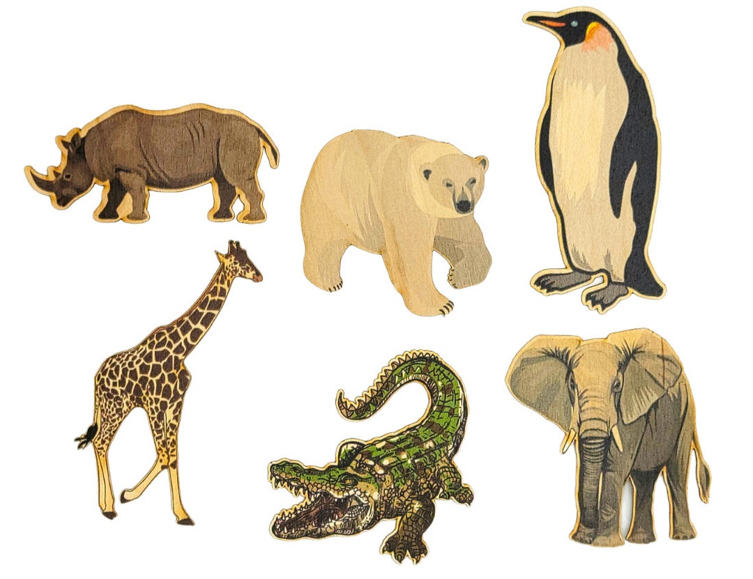 Zoo Animal Wood Sticker Pack - Etsy