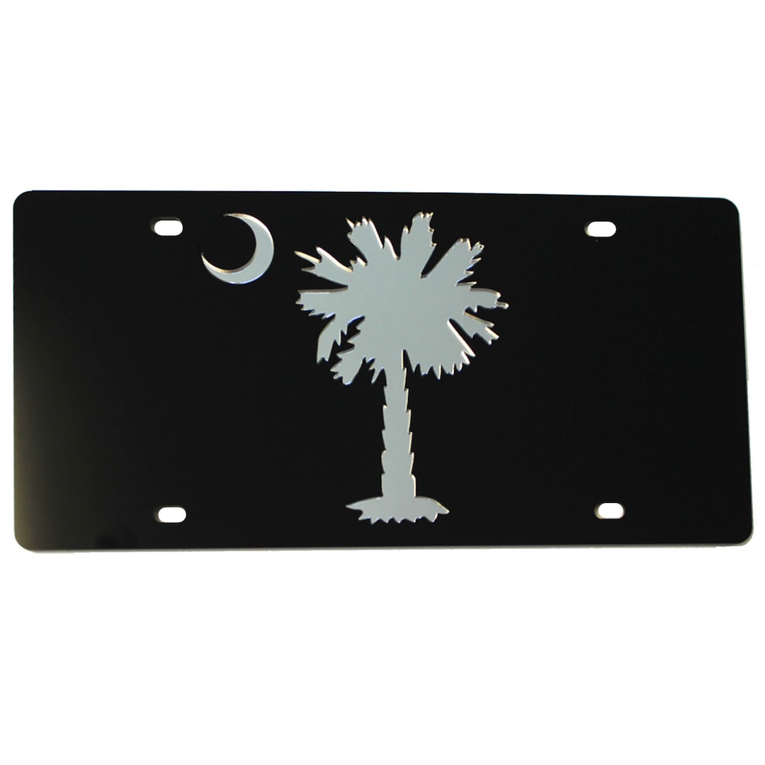 License Plate South Carolina Palmetto Tree Mirrored Acrylic Car Tag - Etsy