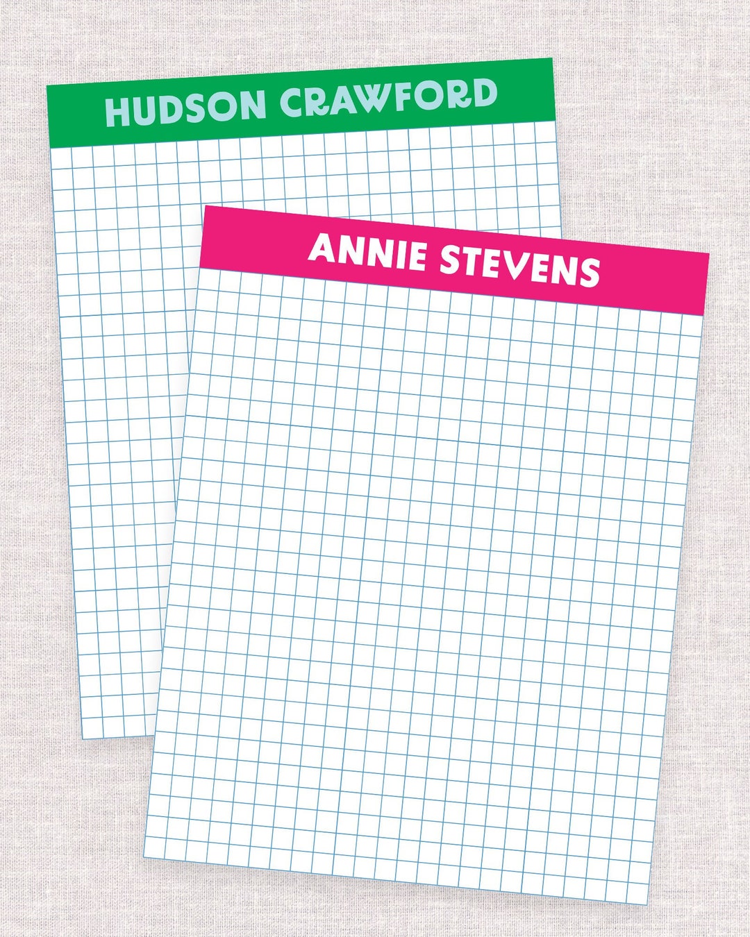 GRAPH PAPER Kids Customized Notepad // "back to School" Collection - Etsy