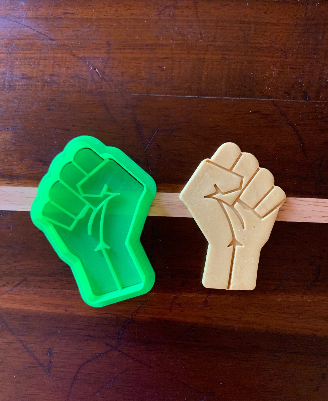 Raised Fist Cutter With Embosser With Handle | Black Power Stamp With ...