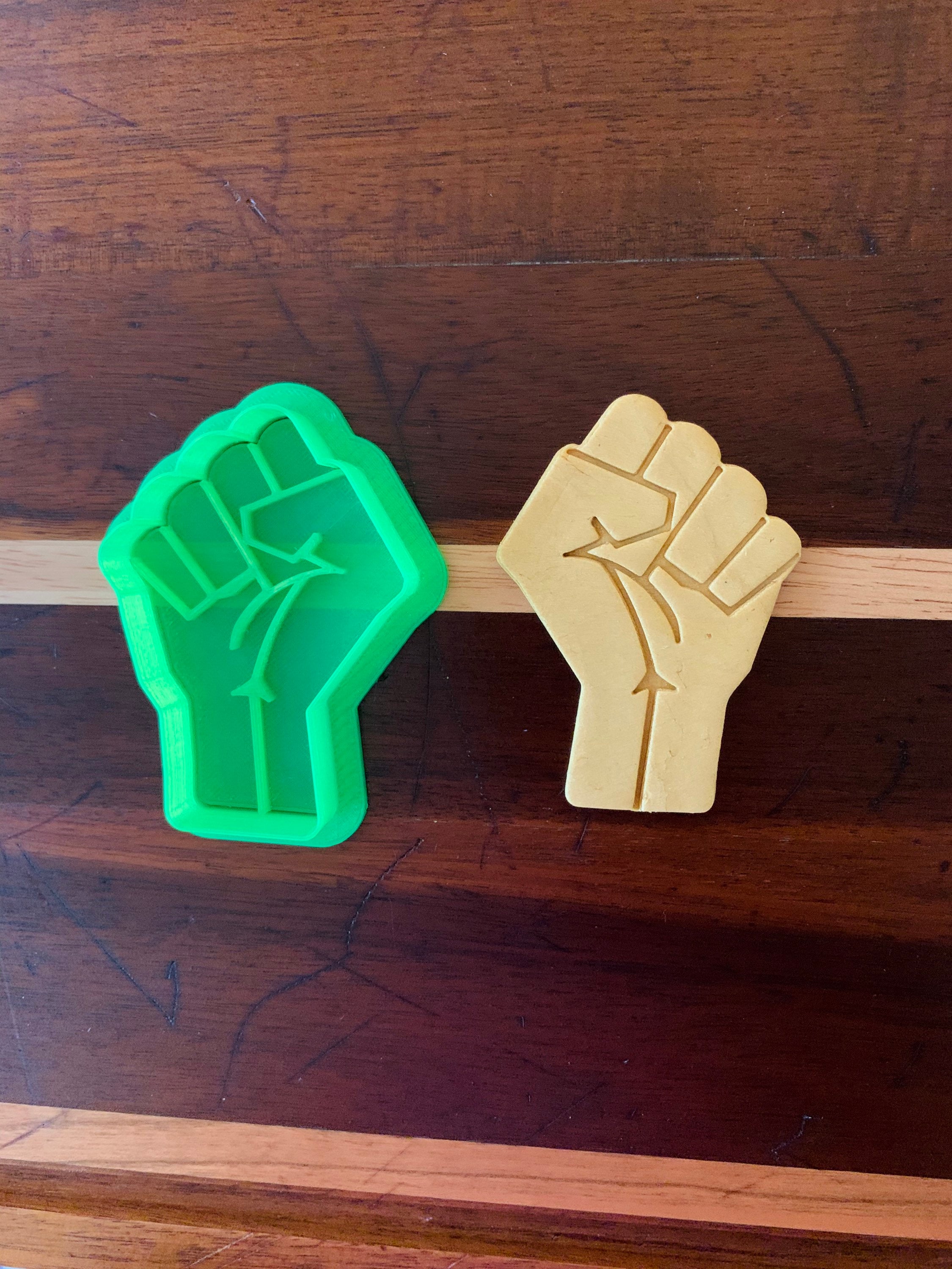 Raised Fist Cutter With Embosser With Handle | Black Power Stamp With ...