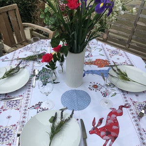 Hare Tablecloth Cotton Tablecloth Printed Tablecloth Designer - Etsy