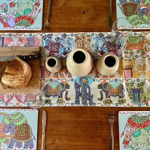 Indian Elephant Table Runner Colorful Bohemian Wedding Present. - Etsy UK