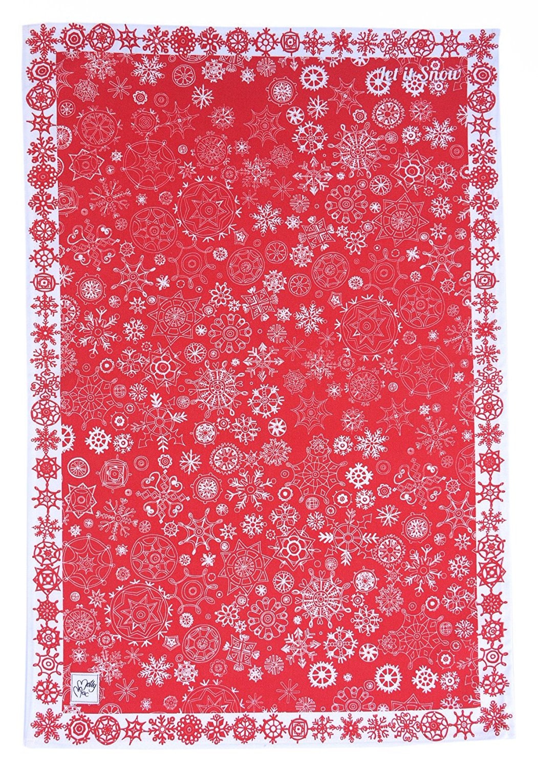 Snowflake Christmas tea towel holiday kitchen towel printed | Etsy