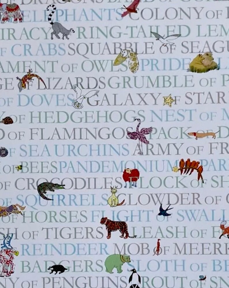 WALL ART PRINT Colorful Digital Print Collective Animal | Etsy