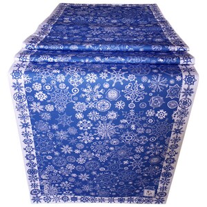 Winter Tablerunner With Blue and White Snow Design to Brighten up Your ...