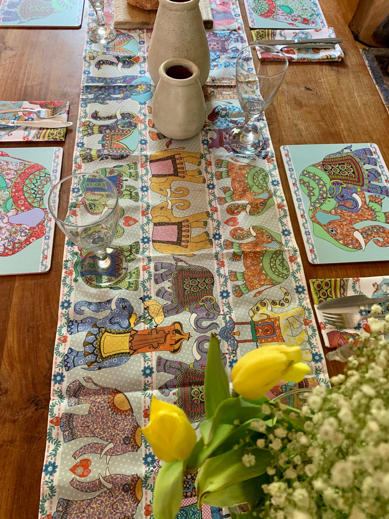 Indian Elephant Table Runner Colorful Bohemian Wedding - Etsy UK