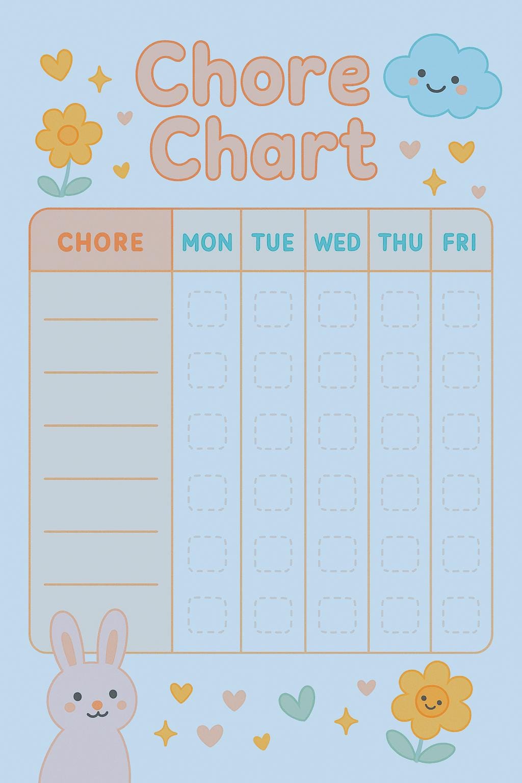 Kids Chore Chart- Boys - Etsy