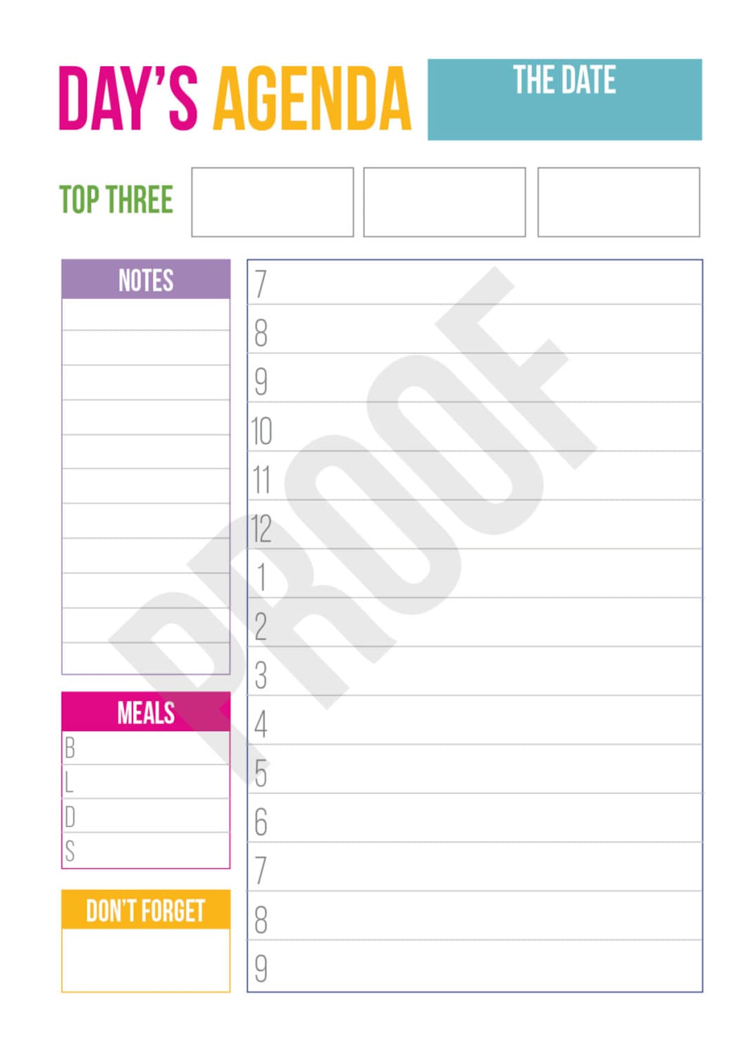 Daily Agenda - Planner Pages - Pick Your Pages - Combine to Customize ...