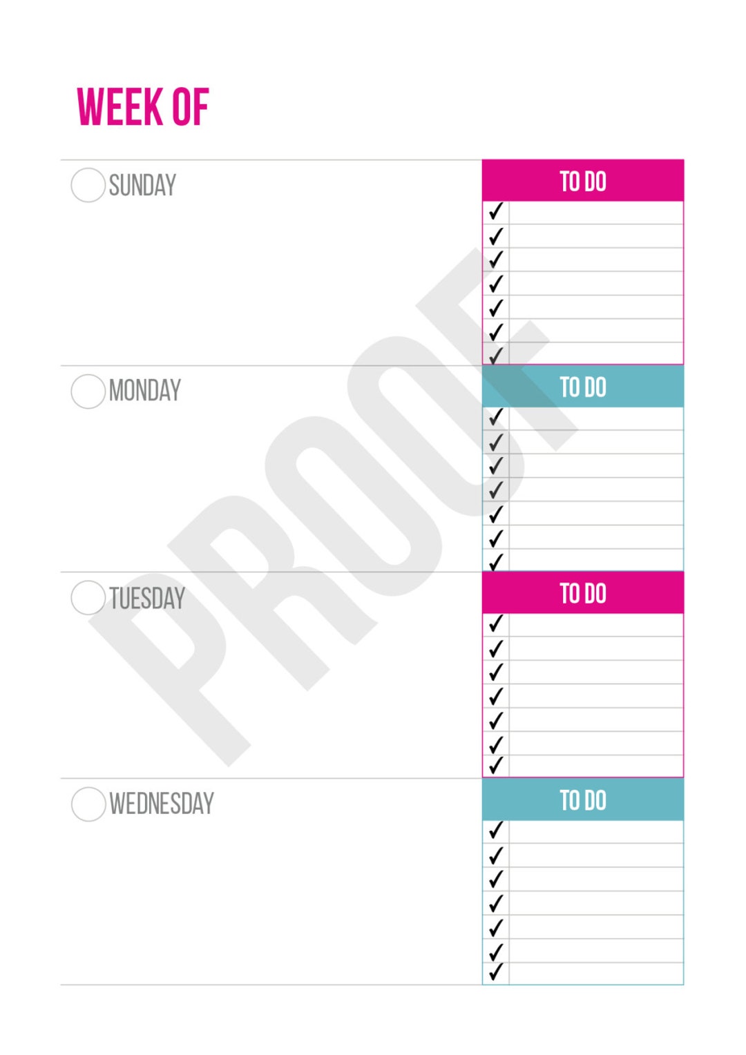 Weekly Planner on Two Pages - Planner Pages - Pick Your Pages - Combine ...