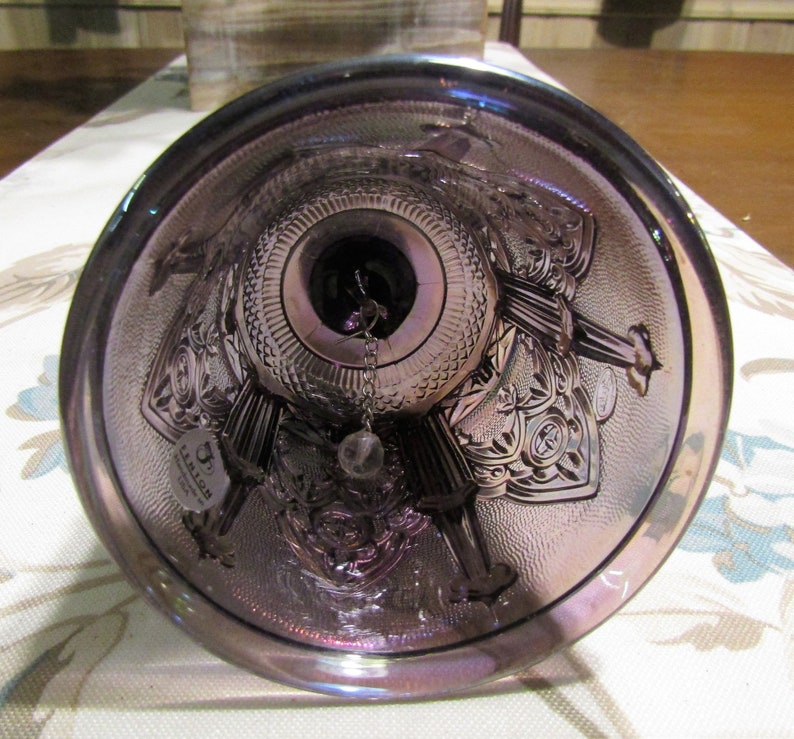 Fenton Art Glass Co *-* GOTHIC SABLE ARCH *-* Dark Carnival Glass Bell ...