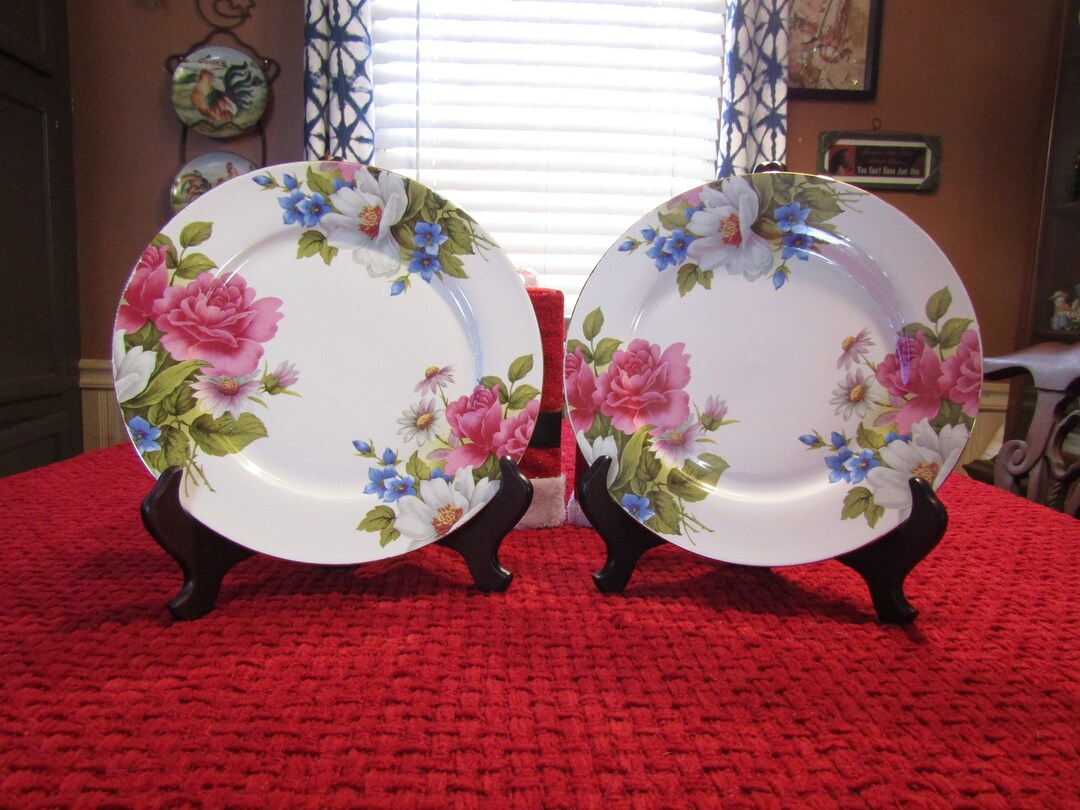 Grace's Teaware *-* PINK ROSE *-* Dinner Plate , Set of 2 - Etsy